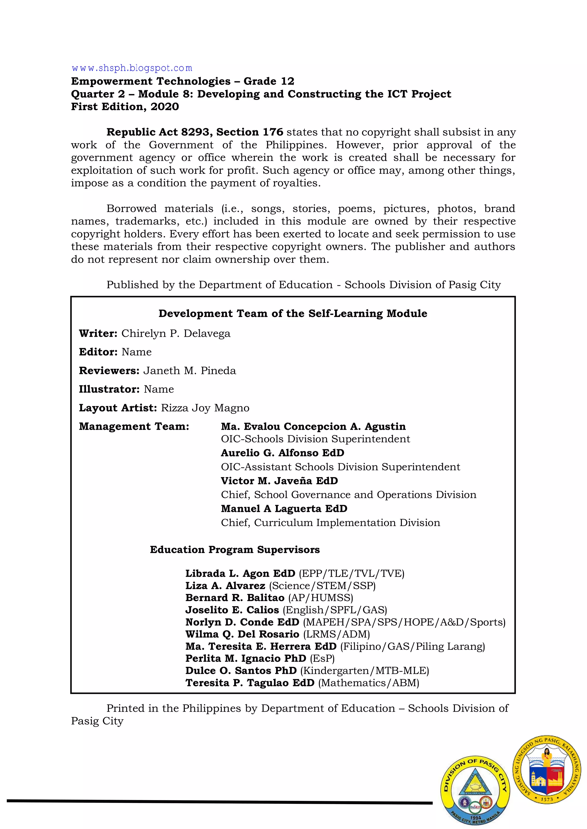 Empowerment Tech-Mod8_Developing and Constructing the ICT Project.pdf