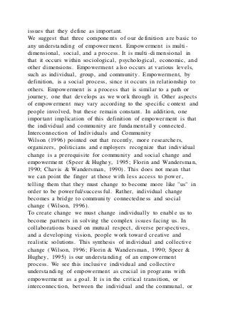 Empowerment What Is It AbstractMany use the term empowerment | PDF