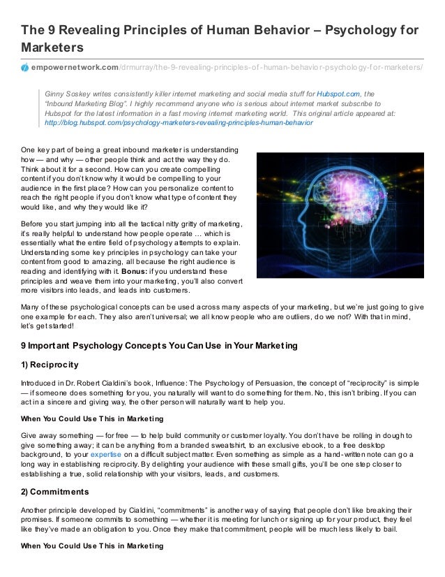 The 9 Revealing Principles of Human Behavior - Psychology for Markete…