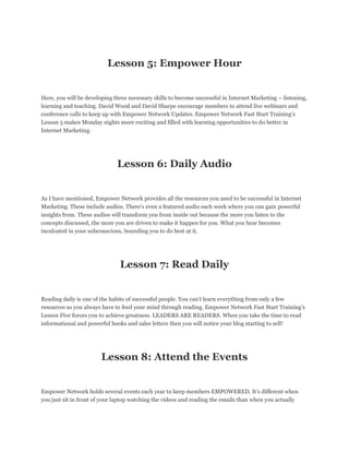 Empower network fast start training review | PDF