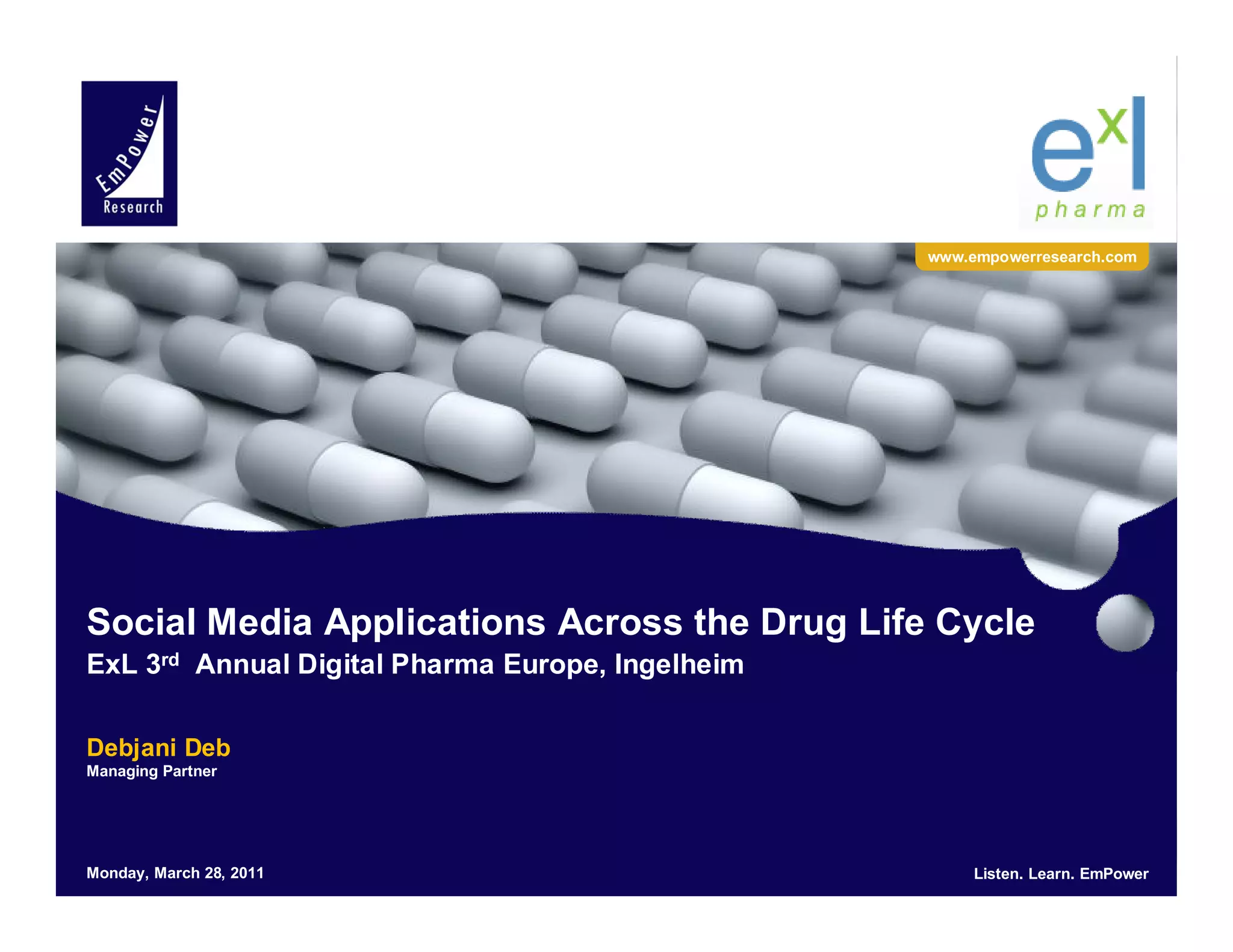 Social media applications across drug life cycle - EmPower Research at ...