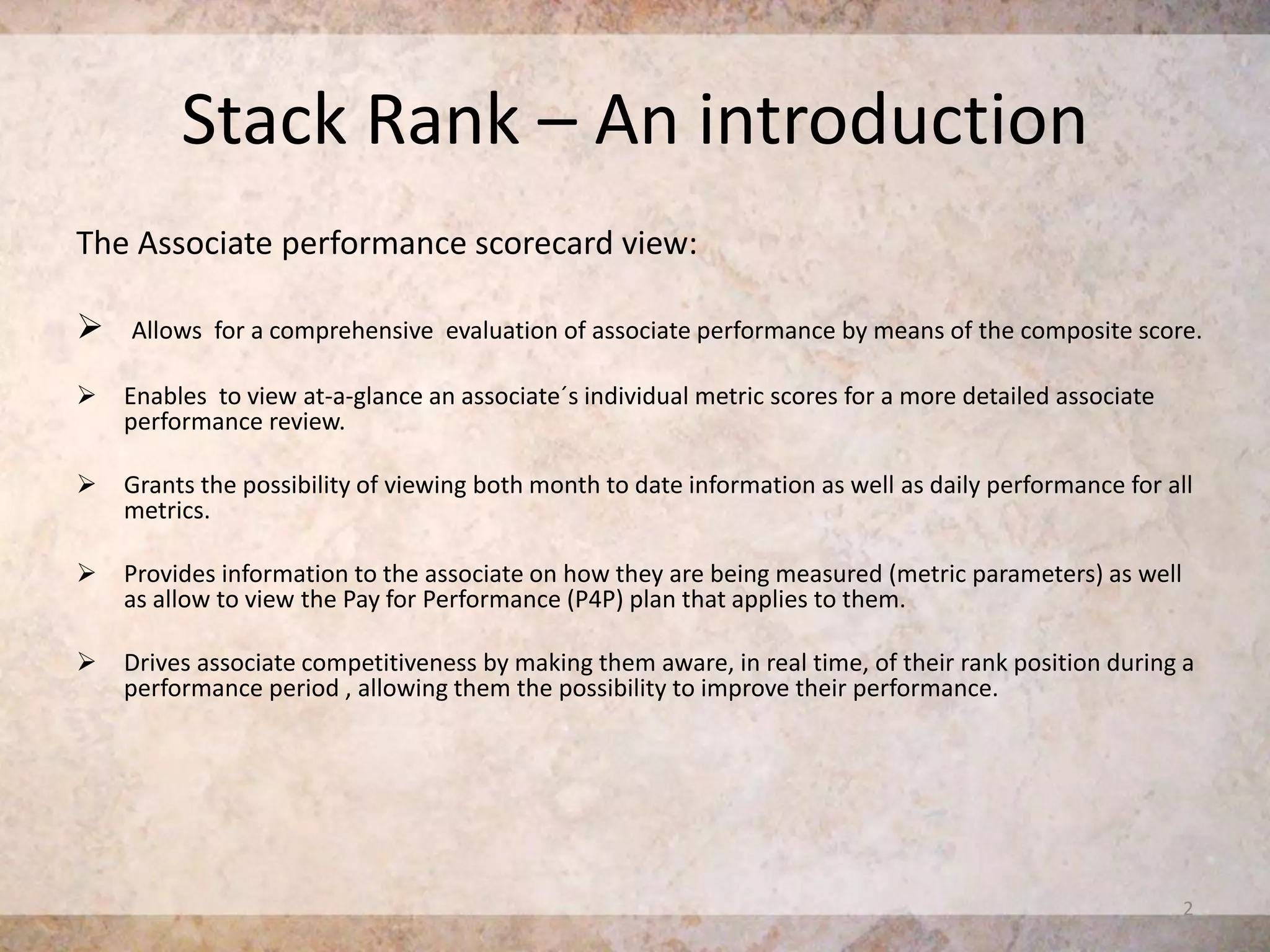 Empower stack rank associate scorecard module | PPT
