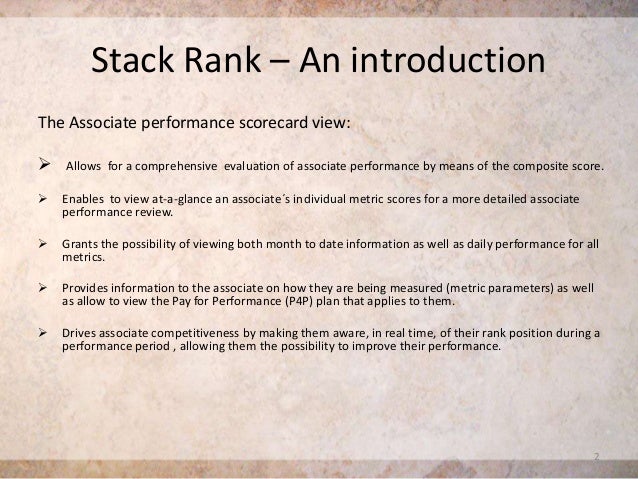Empower stack rank associate scorecard module