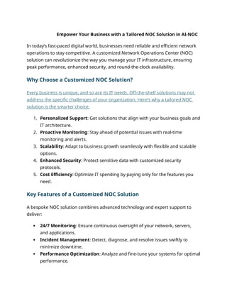 Empower Your Business with a Tailored NOC Solution in AI-NOC.docx