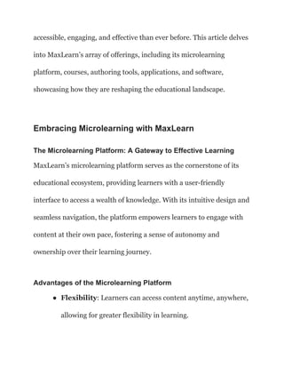 Empower Your Learning Journey_ MaxLearn’s Microlearning Platform Unveiled.pdf