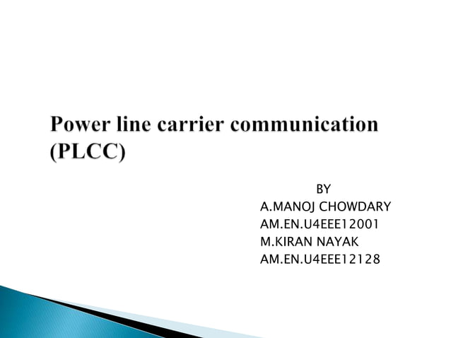Power line carrier communication | PPTX