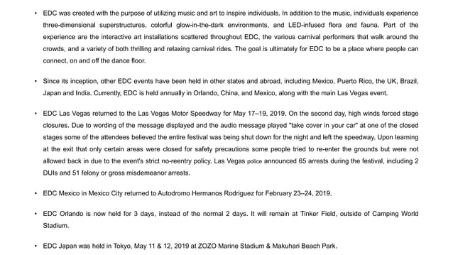 Electric Daisy carnival (EDC) | PPT | Free Download