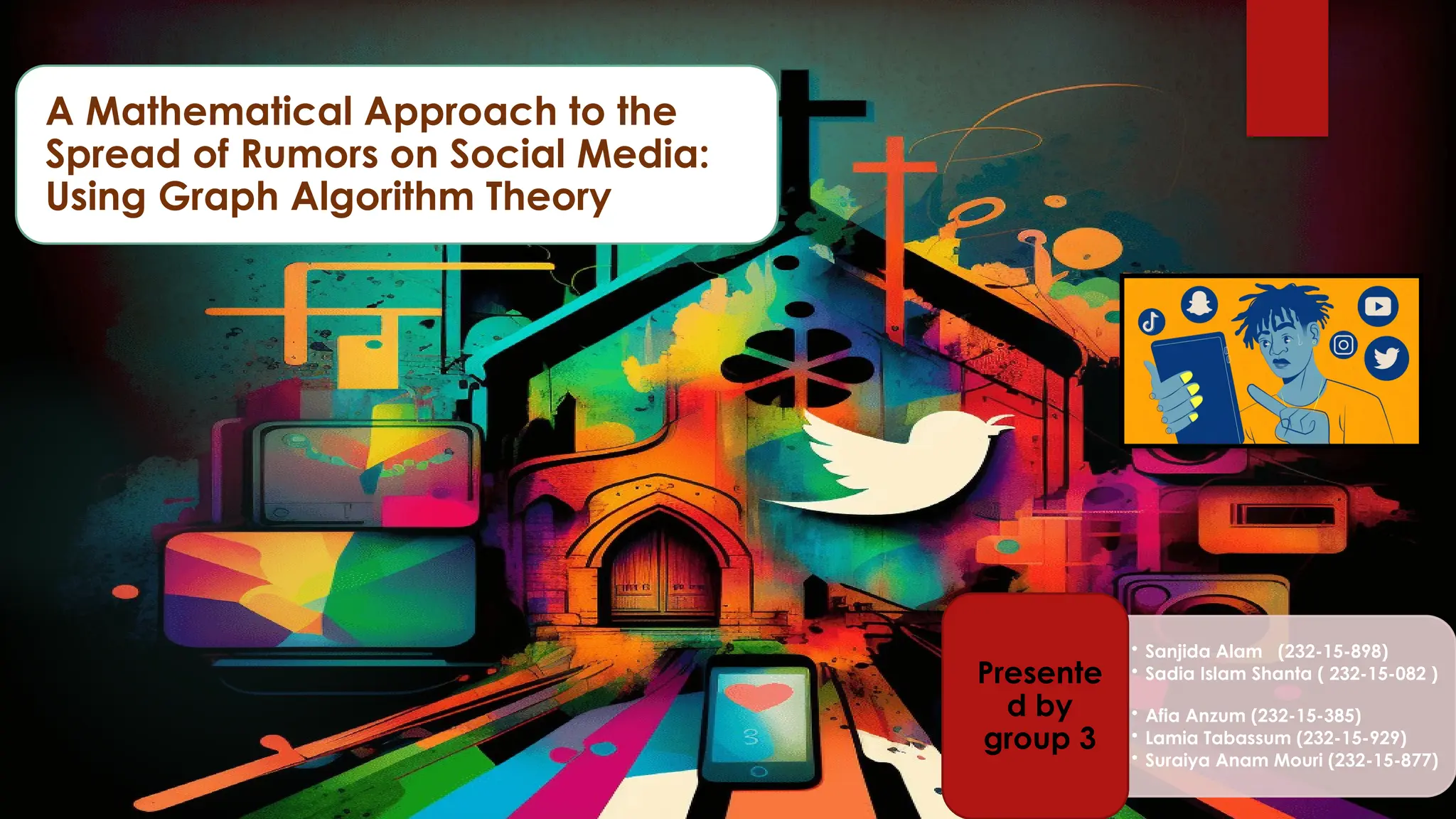 A mathematical approach to the spread of rumors o social media using graph algorithm theory | PPTX