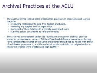Archives Practicum | PPT