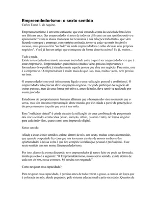 Empreendedorismo o sexto sentido - carlos tasso de aquino | DOC