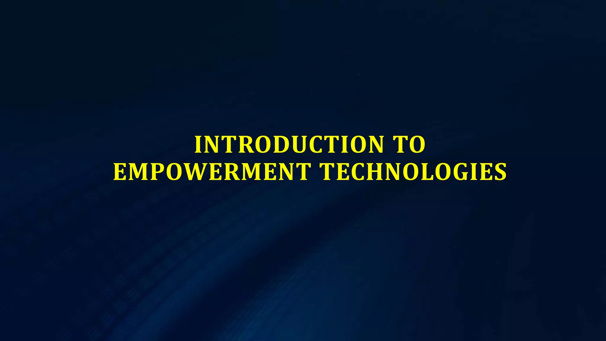 Emp Tech 1 introduction | PPTX