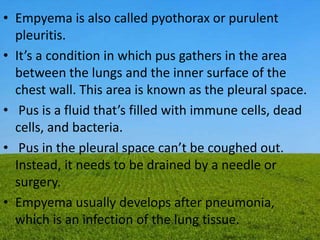 nursing management of patient with Empyema ppt | PPTX