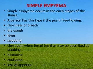 nursing management of patient with Empyema ppt | PPTX