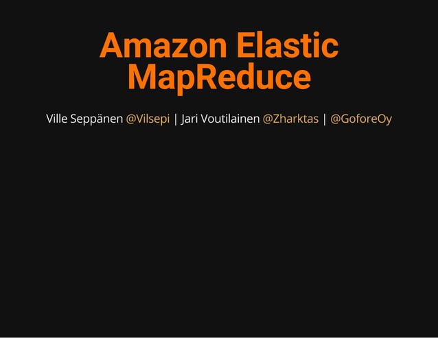 Amazon Elastic MapReduce (EMR): Hadoop as a Service | PPT