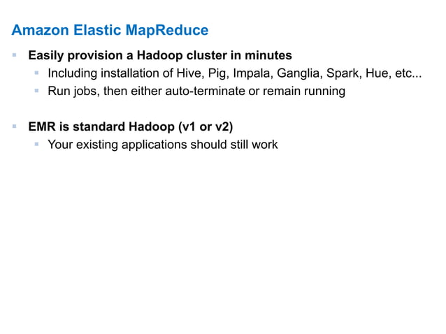 Matthew Bishop - A Quick Introduction to AWS Elastic MapReduce | PPT