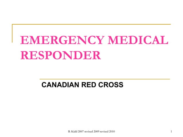 Emergency Medical Responder | PPT