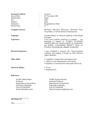 Emran current cv | DOC