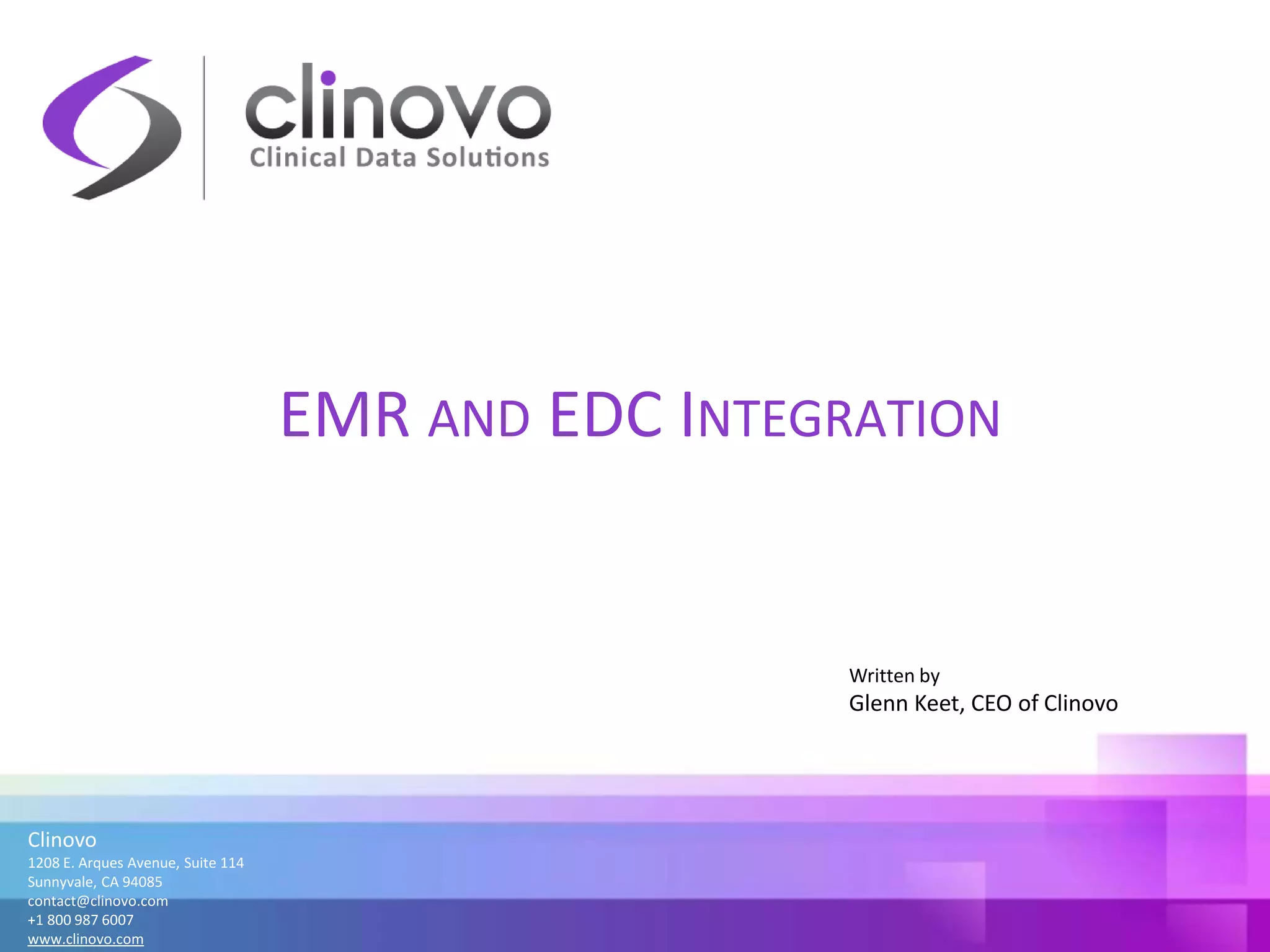 EMR and EDC Integration | PPTX
