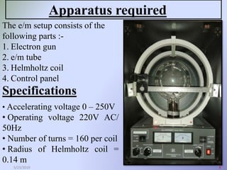 (Thompson's Method) Electron's charge to mass ratio. ..(manish & jatin ...