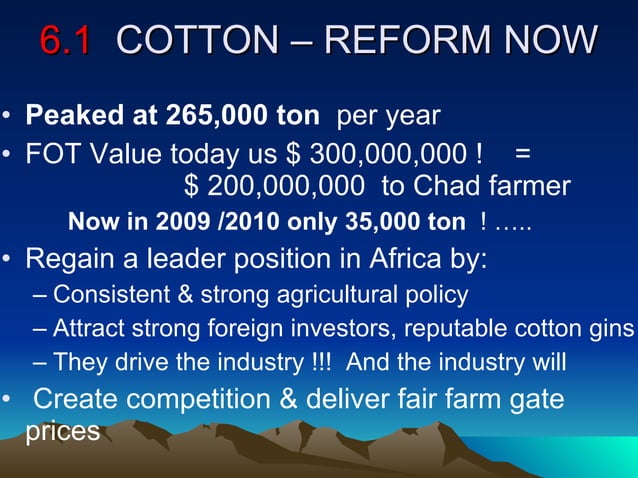 Chad - Sustainable Commercial Agriculture | PPT