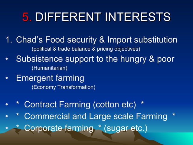 Chad - Sustainable Commercial Agriculture | PPT