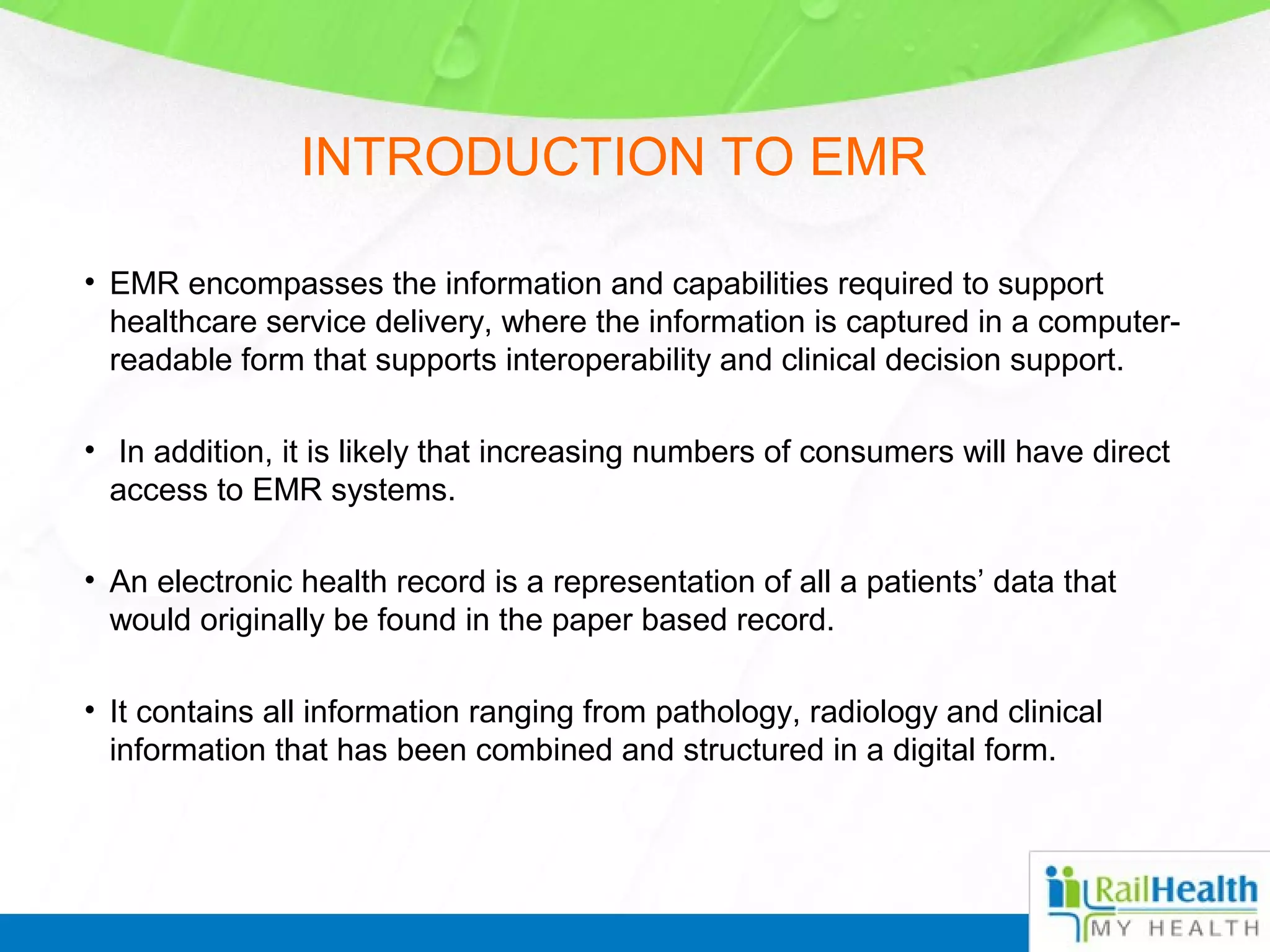 Electronic Medical Record For Patients Ppt Internet Computing