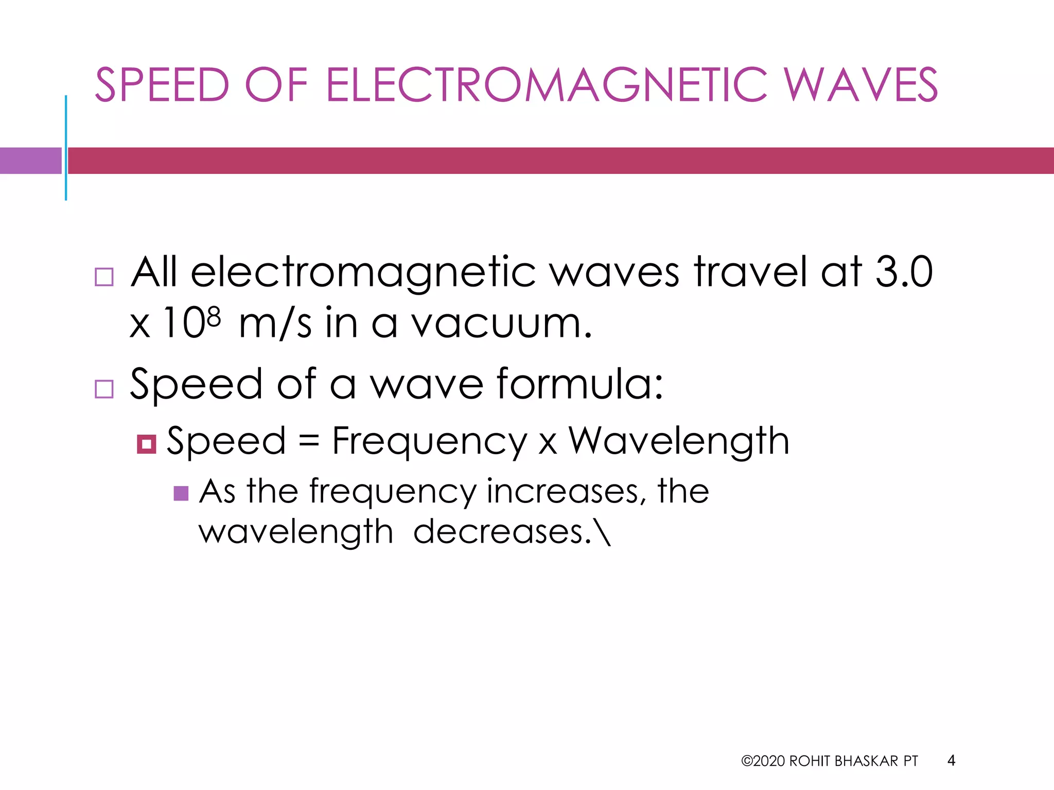 Electromagnetic Spectrum - Physiotherapy - Dr Rohit Bhaskar | PDF