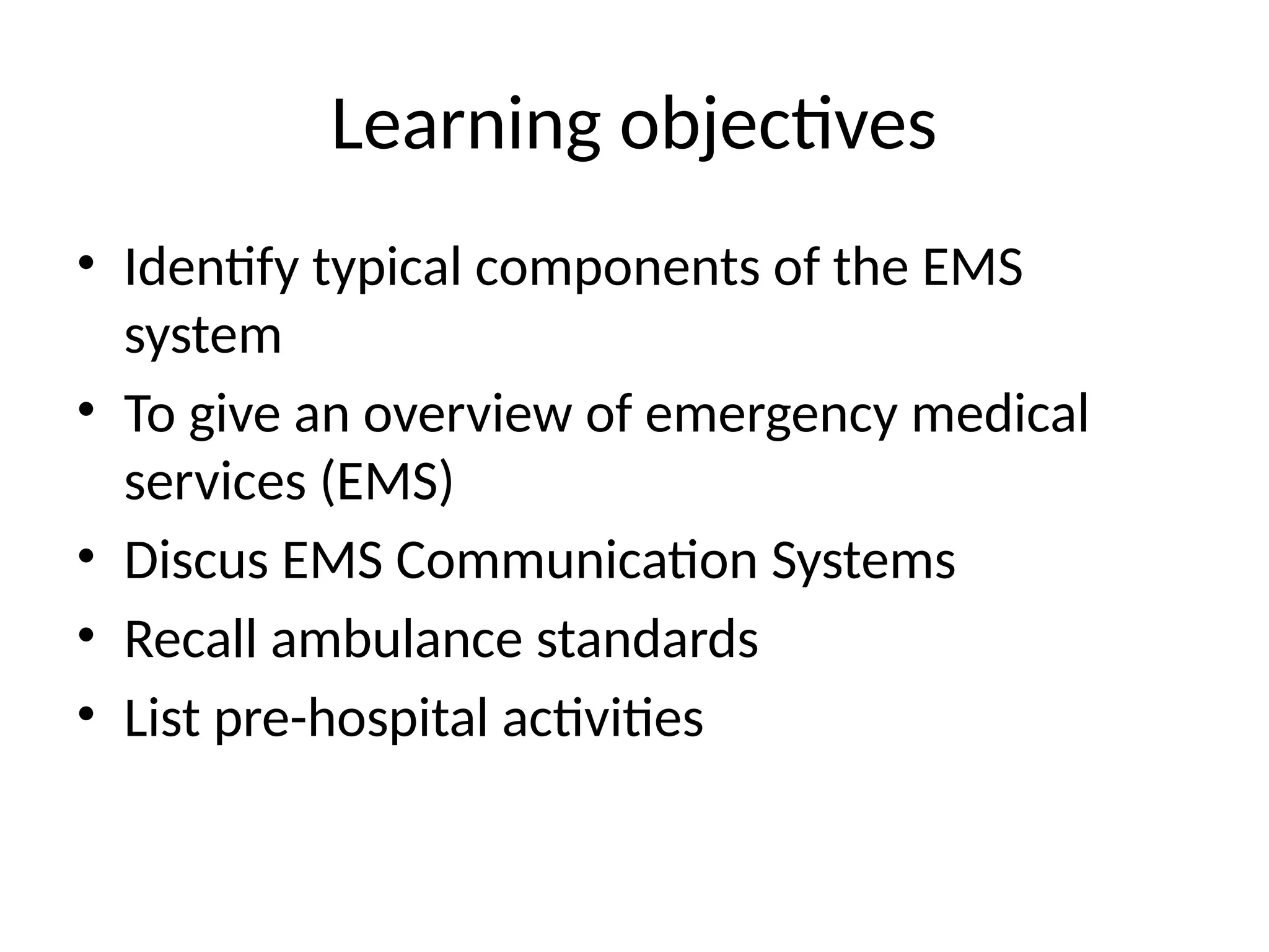 Emergency medical service system. power point | PPTX