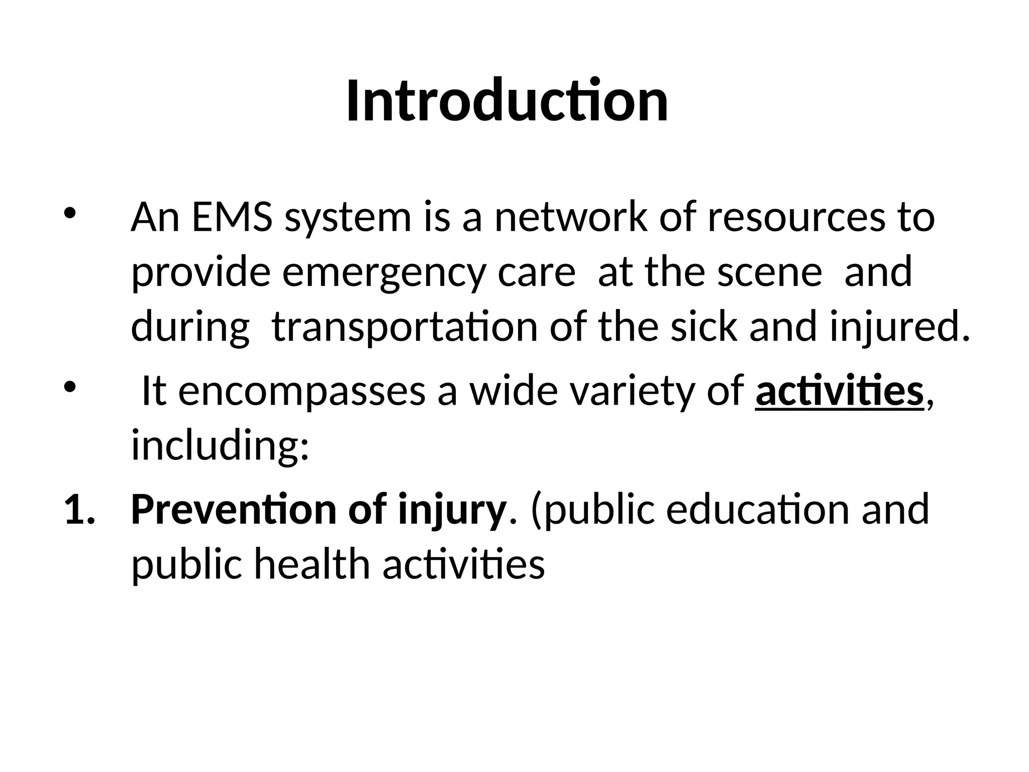Emergency medical service system. power point | PPTX