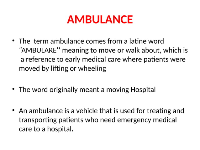 Emergency medical service system. power point | PPTX