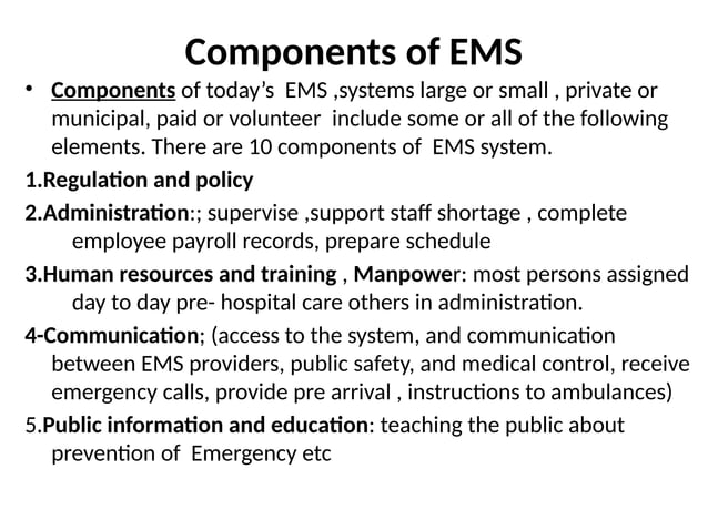 Emergency medical service system. power point | PPTX