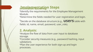 EMPLOYEE MANAGEMENT SYSTEM PPT presentation | PPTX