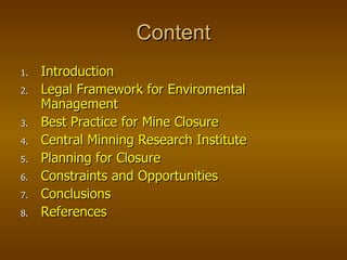Environmental Management System Mining Industry India | PPT | Environmental Services Industry ...