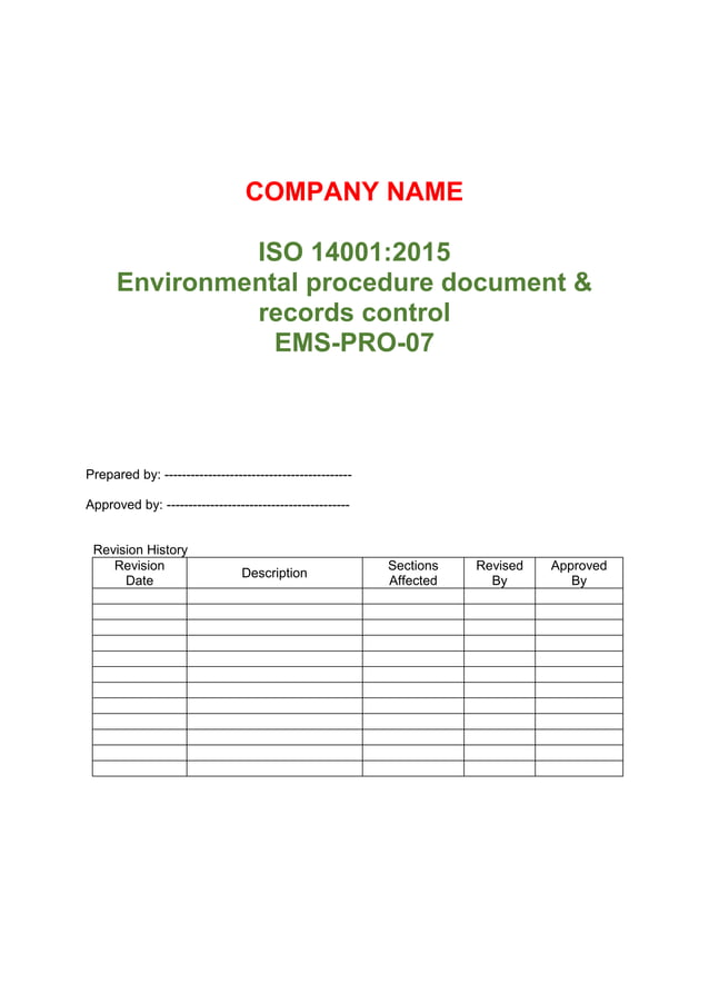 Ems pro-07 doc control | PDF