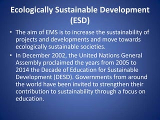 Ecologically Sustainable Development | PPTX