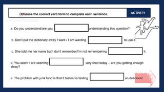 Em sat grammar 1 - present tenses | PDF