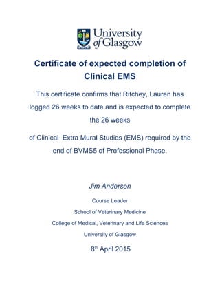 Ems certificate of completion | PDF