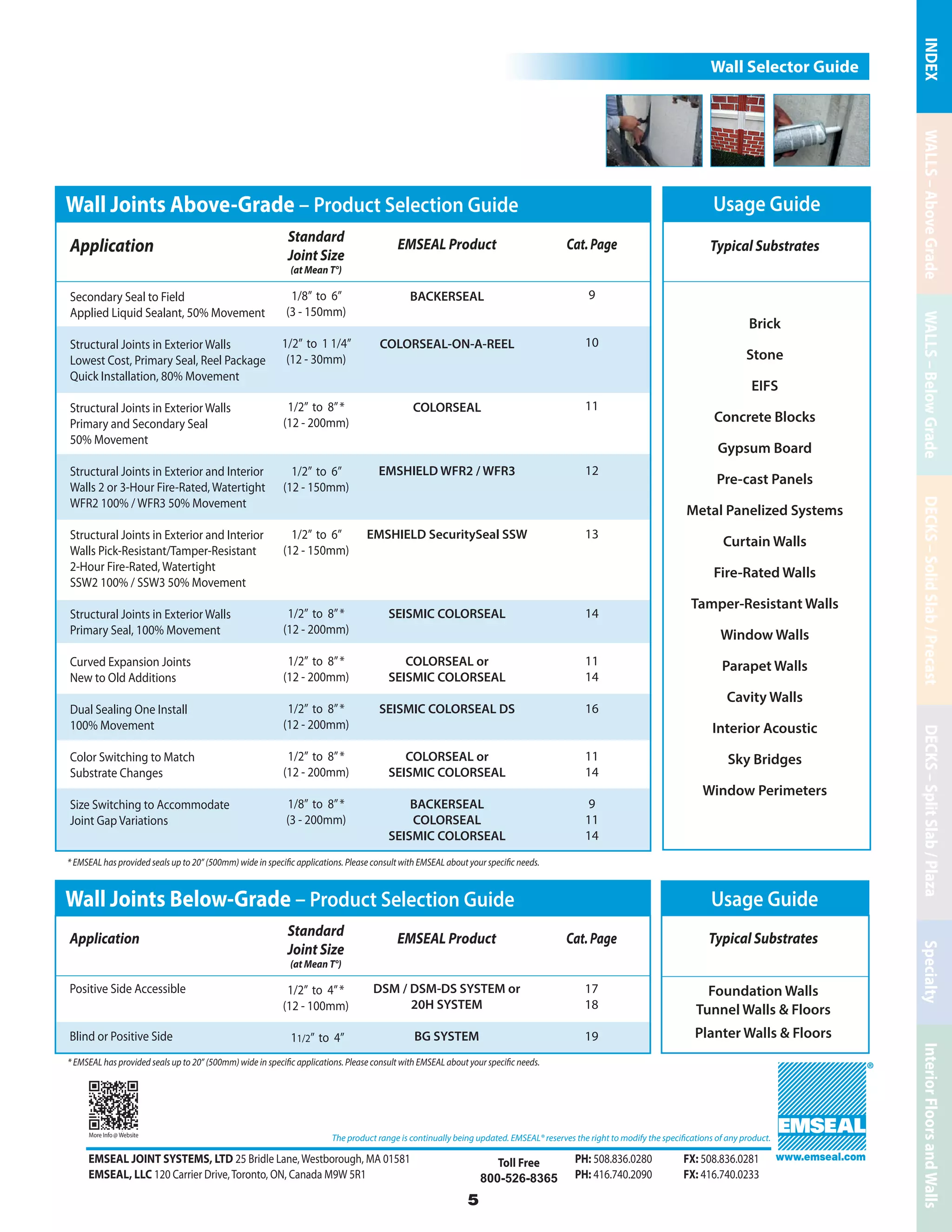 Emseal expansion joint and precompressed sealant catalog for ...