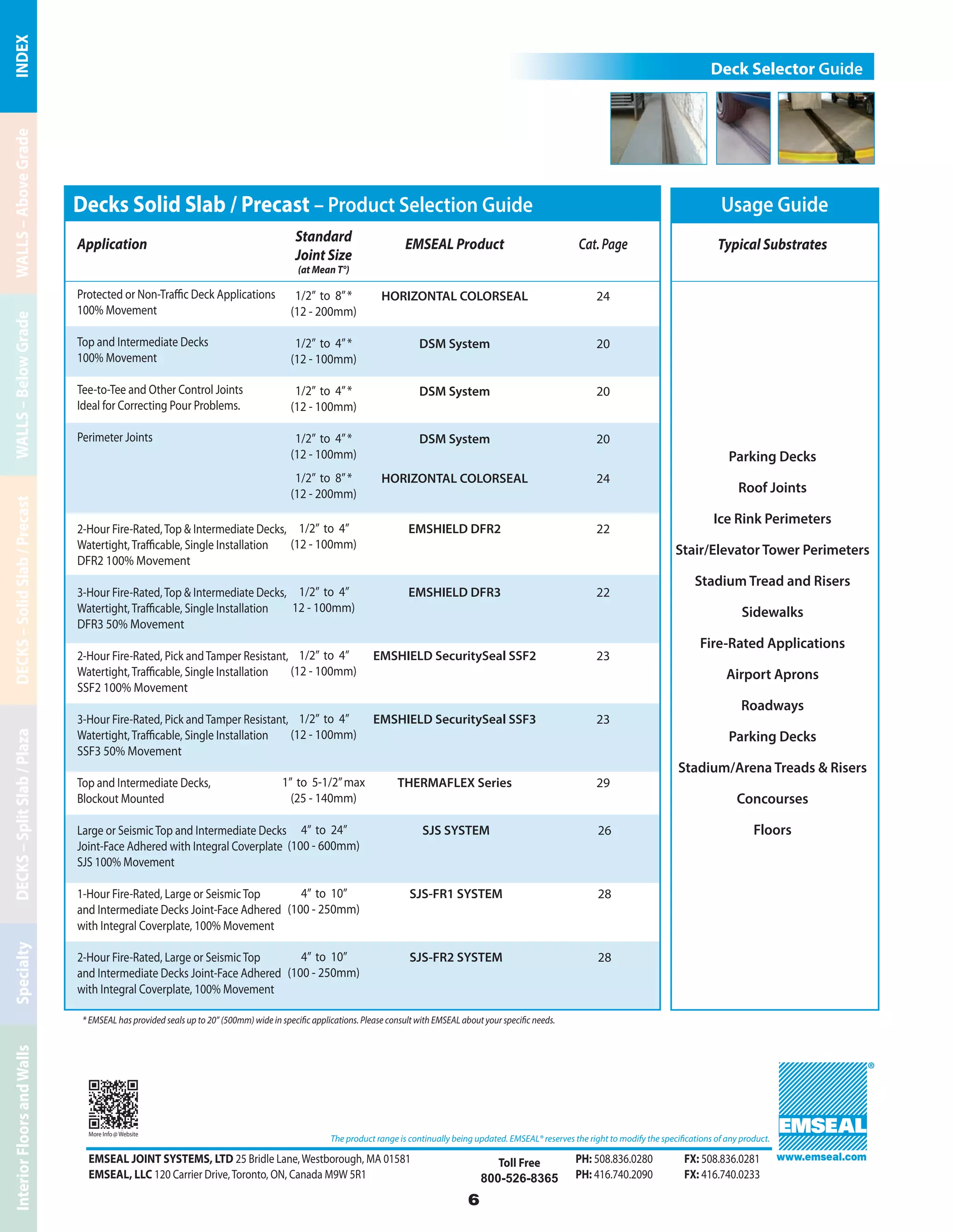 Emseal expansion joint and precompressed sealant catalog for ...