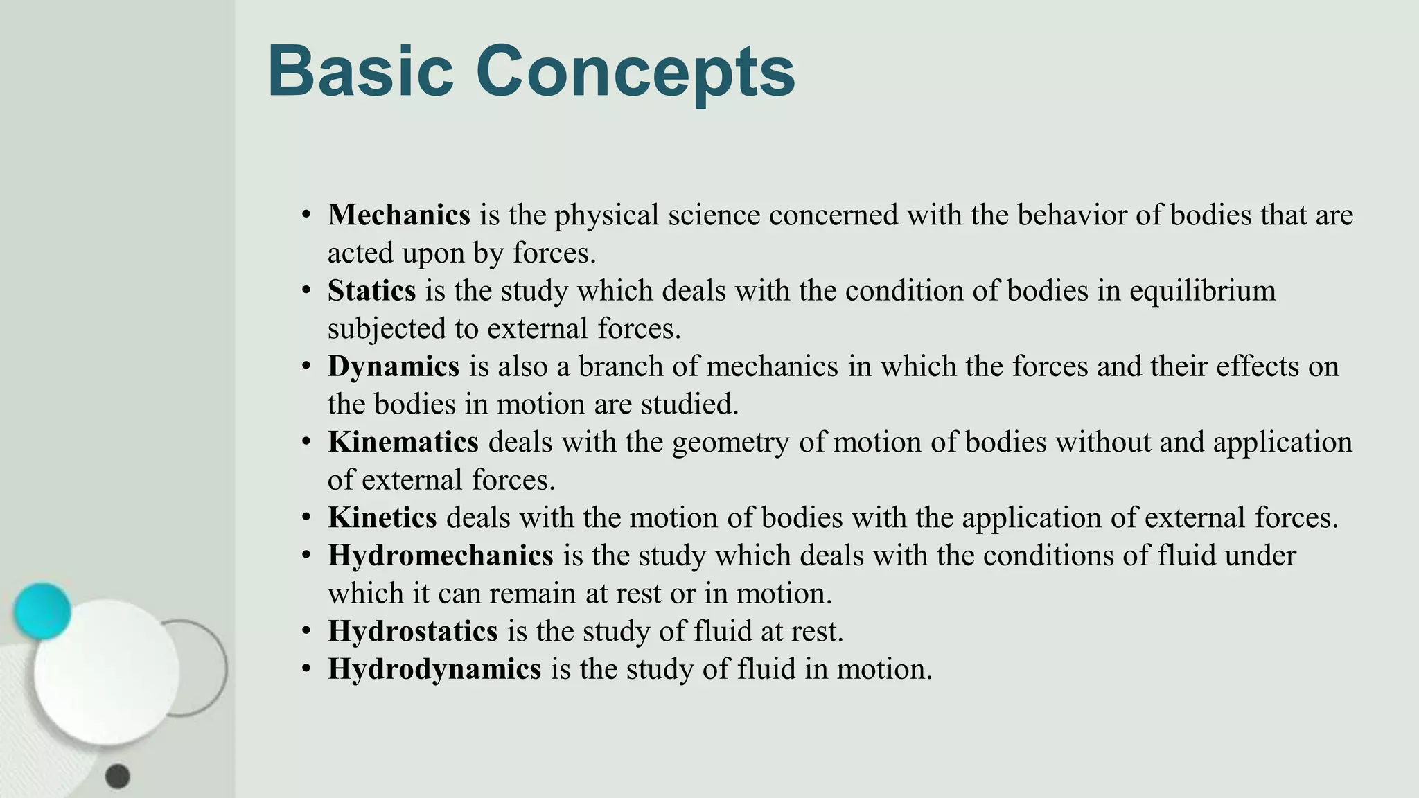 Basic concept of Engineering Mechanics | PPTX