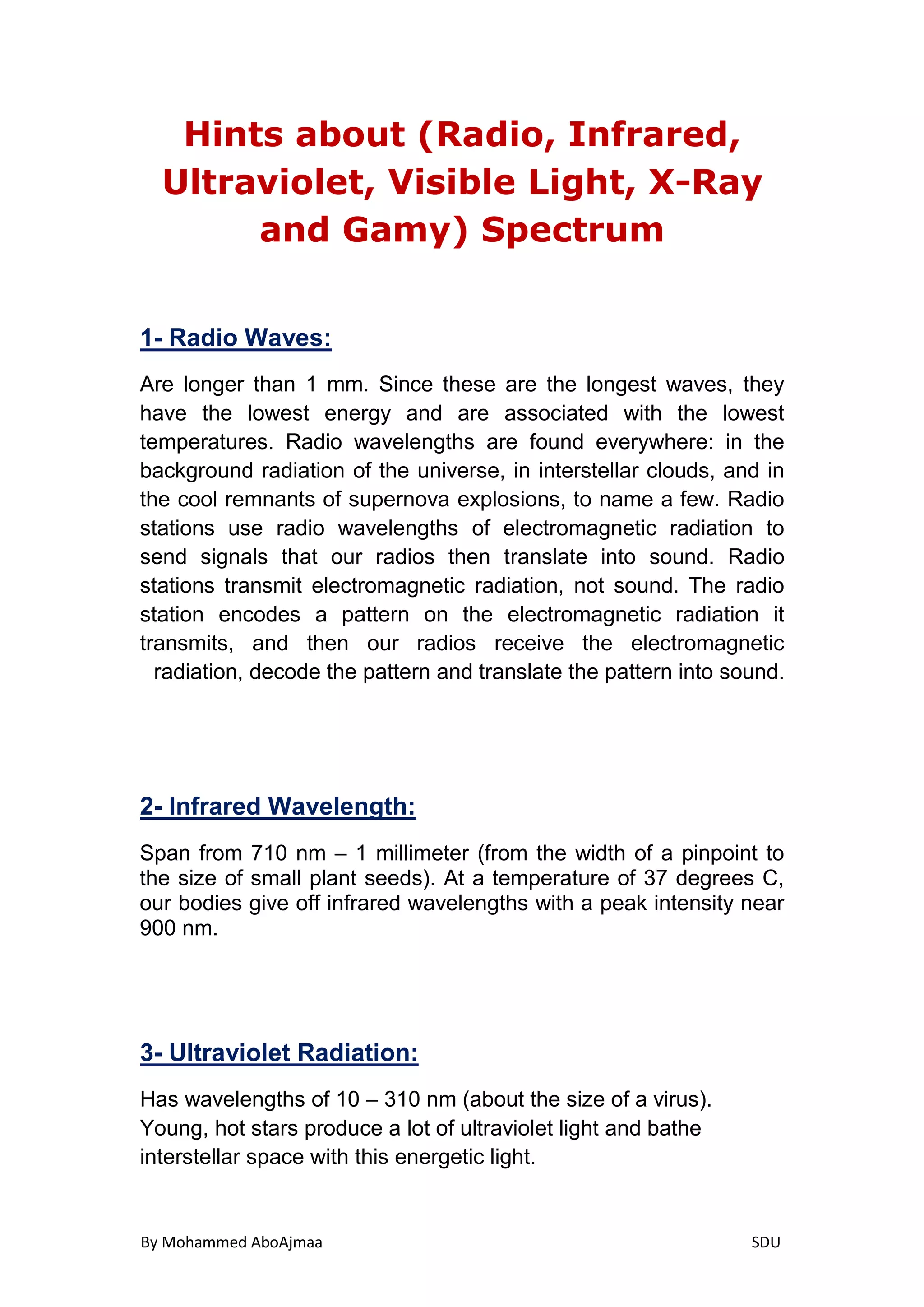 EM spectrum applications, Electromagnetic Wave Theory | PDF