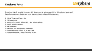 Emsphere Web based - Payroll Management Solution | PPTX