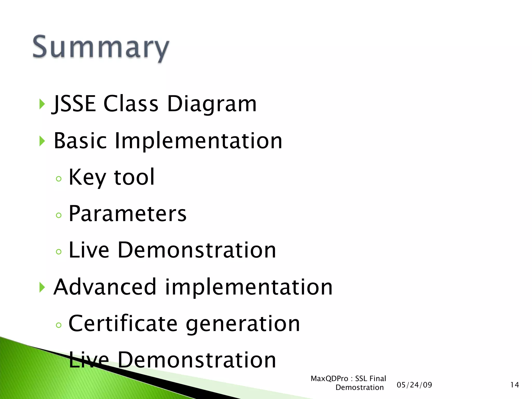 SSL/TLS implementation using JSSE | PPT