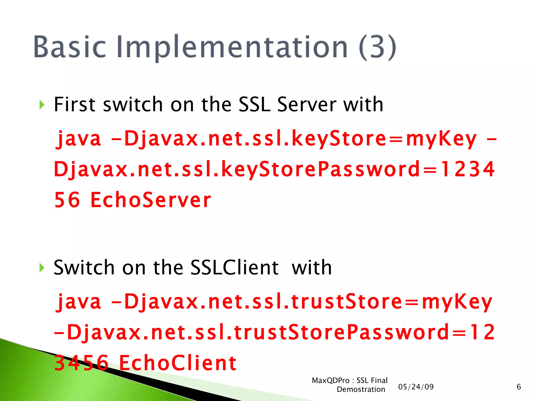 SSL/TLS implementation using JSSE | PPT