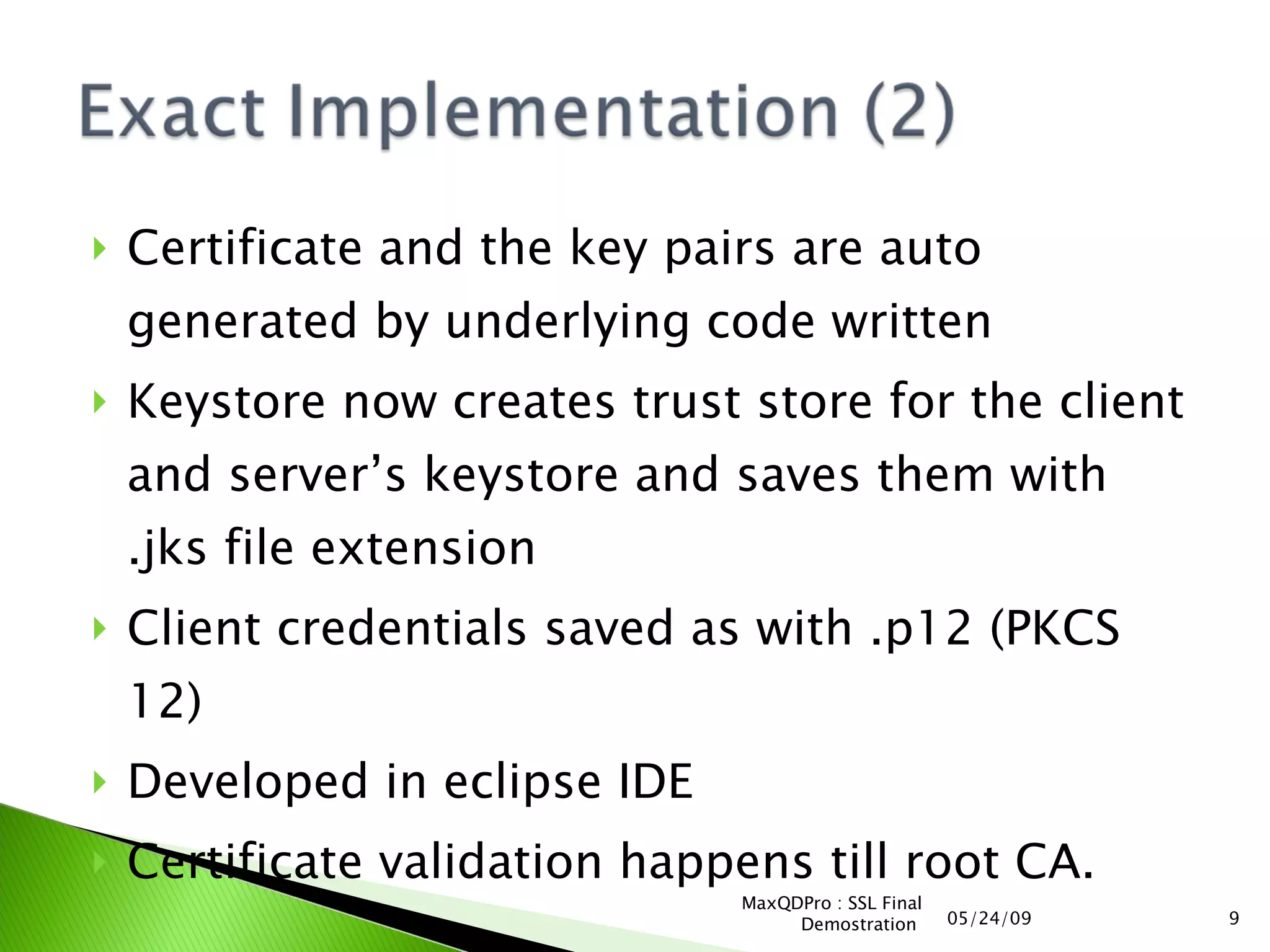 SSL/TLS implementation using JSSE | PPT