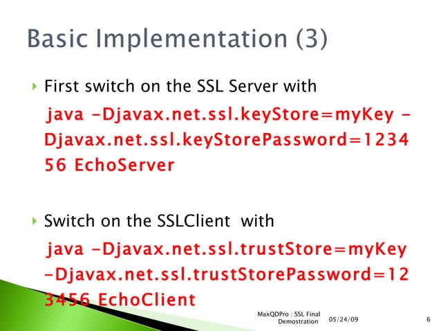SSL/TLS implementation using JSSE | PPT