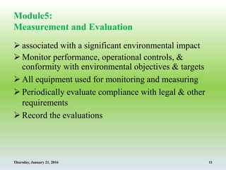Modules of Environmental Management System | PPTX