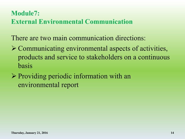 Modules of Environmental Management System | PPTX | Environmental ...