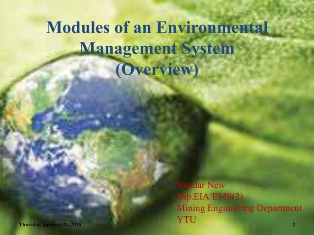 Modules of Environmental Management System | PPTX | Environmental ...