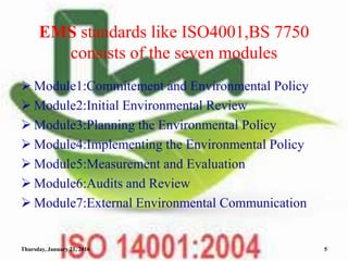 Modules of Environmental Management System | PPTX